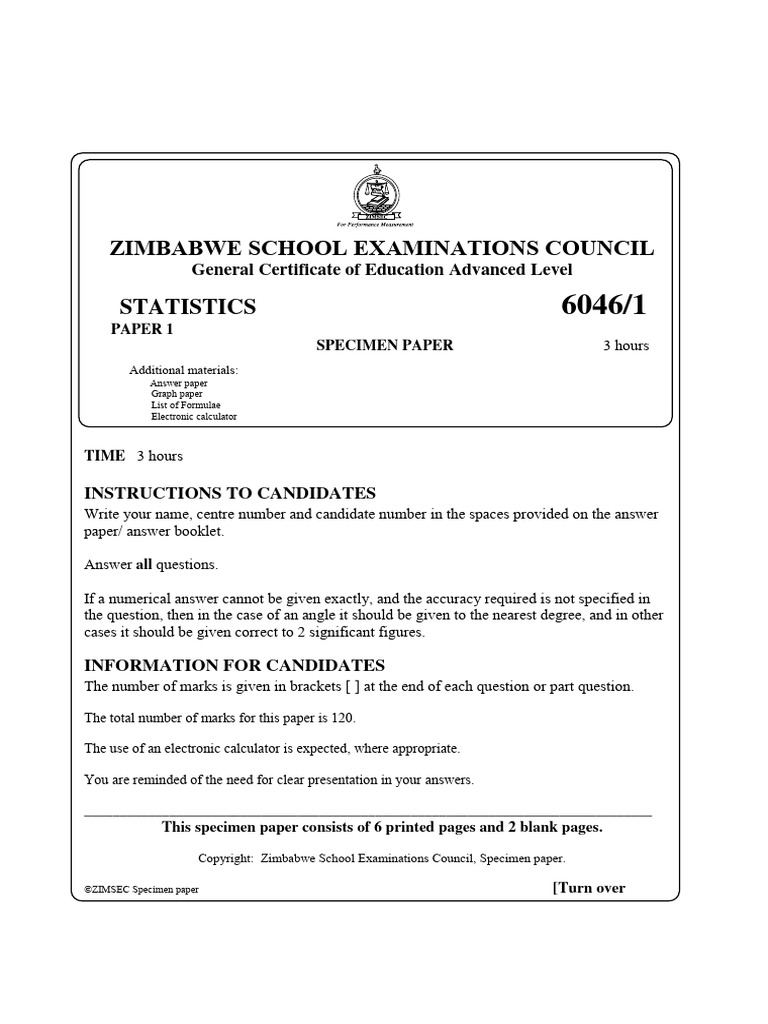A-Levels Statistics Exemplar | PDF