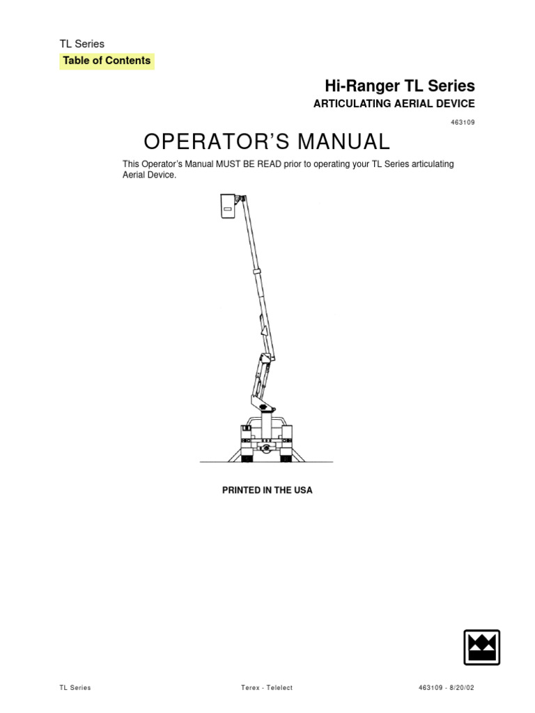 Hi Ranger TL Series Operations Manual | PDF | Insulator (Electricity ...
