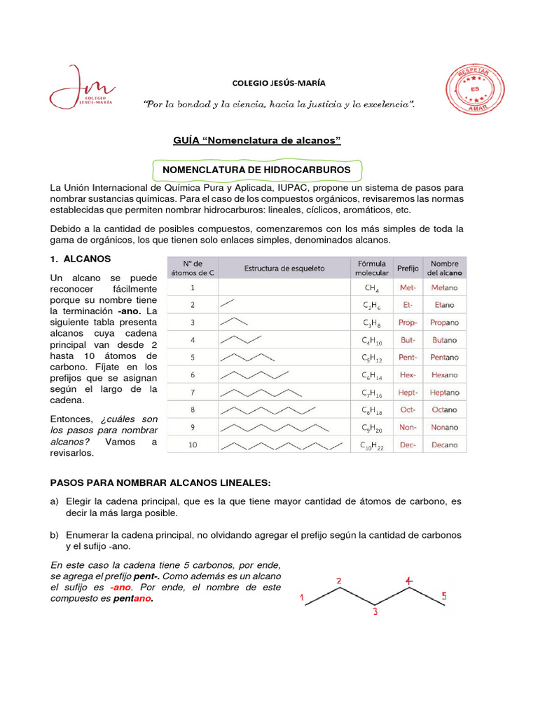 Guia Alcanos 11 20223 | PDF | Alcano | Hidrocarburos