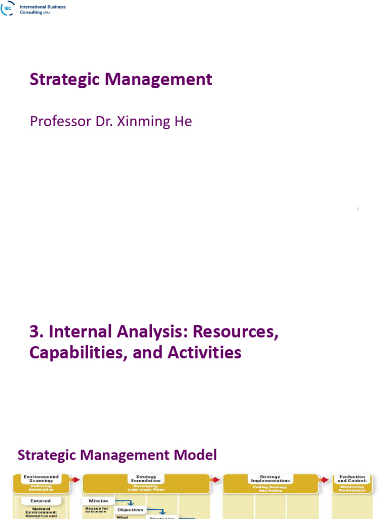 Internal Analysis in Strategic Management | PDF | Competitive Advantage ...