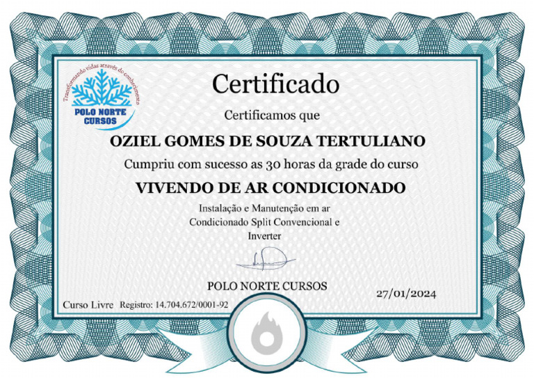 Certificado Oziel | PDF