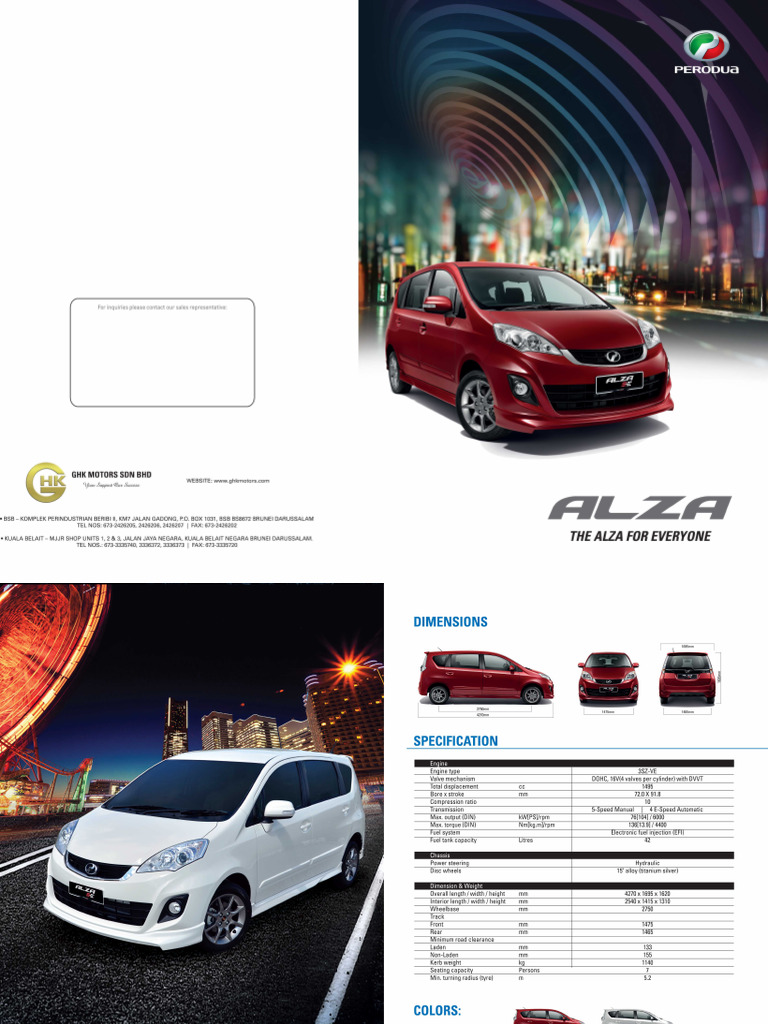 Perodua Alza 1.5 Ebrochure | PDF