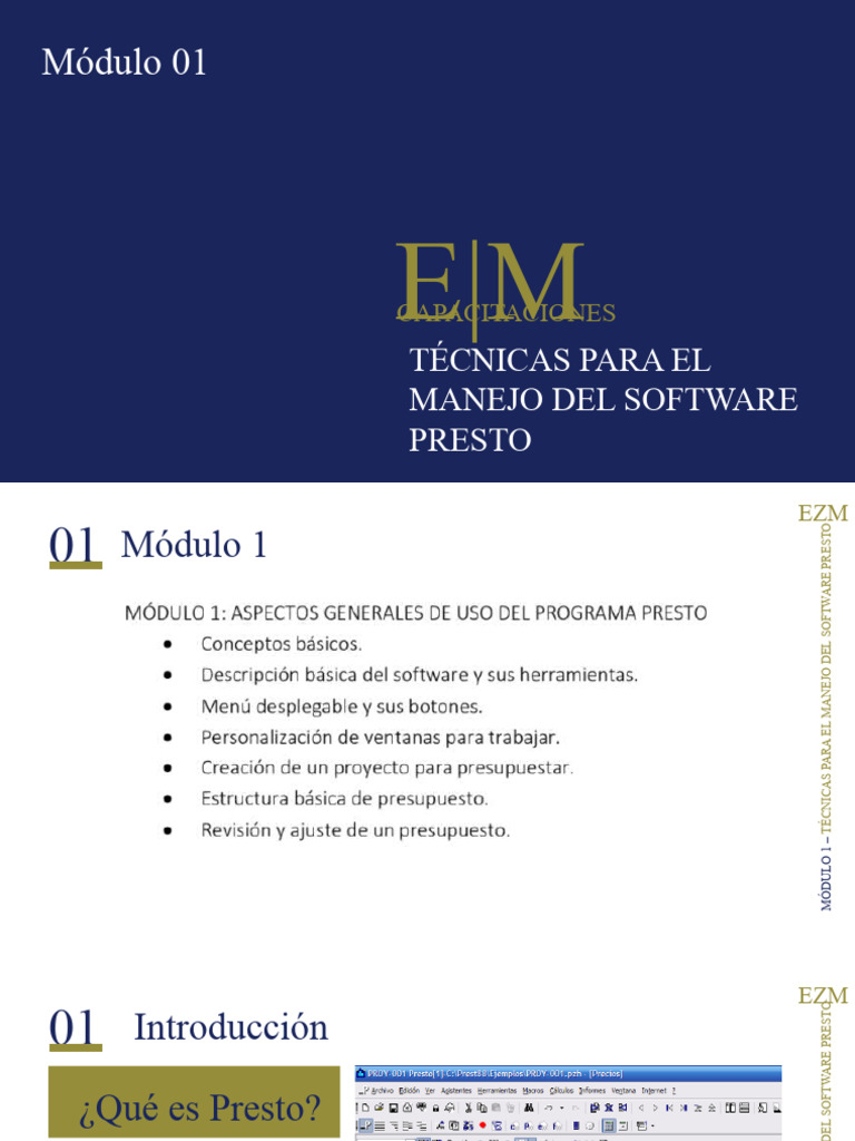 Módulo 01 - Técnicas para El Manejo de Uso Del Software Presto | PDF ...