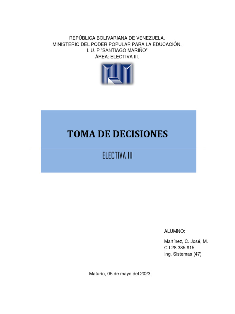 !!toma de Decisiones | PDF | Toma de decisiones | Pensamiento !!toma de Decisiones | PDF | Toma de decisiones | Pensamiento
