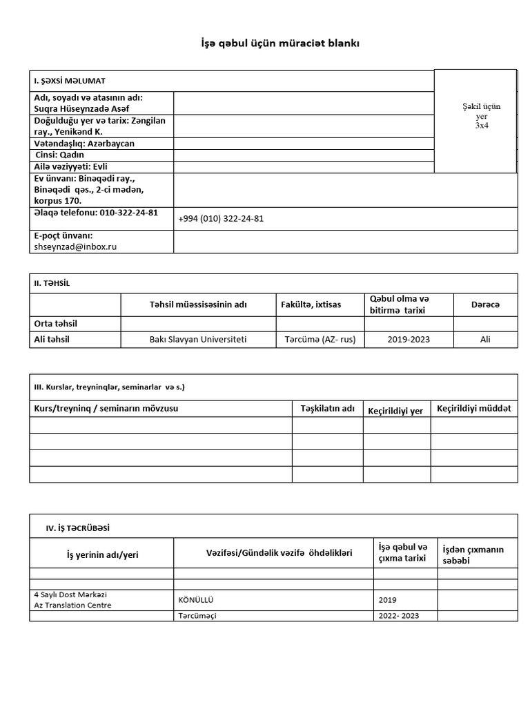 Upper - CV - AZE Nã Muné 1 2 | PDF