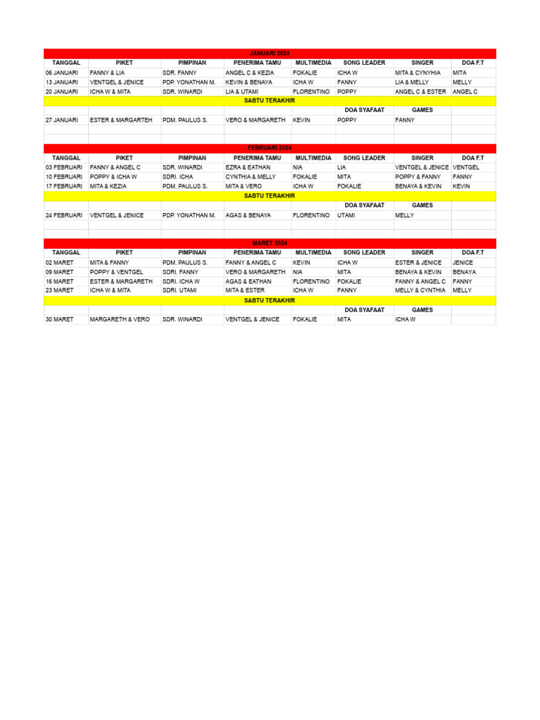 Jadwal KMR 2024 Fixxx | PDF