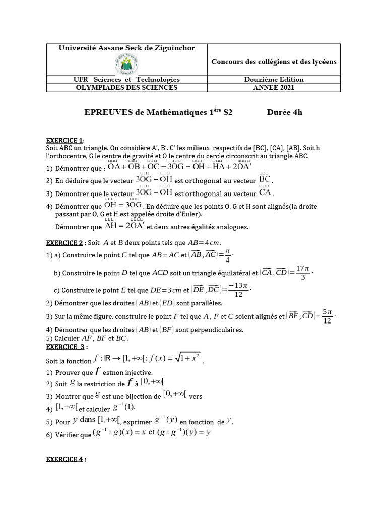 Maths 1S 2 | PDF | Triangle | Fonction (Mathématiques)