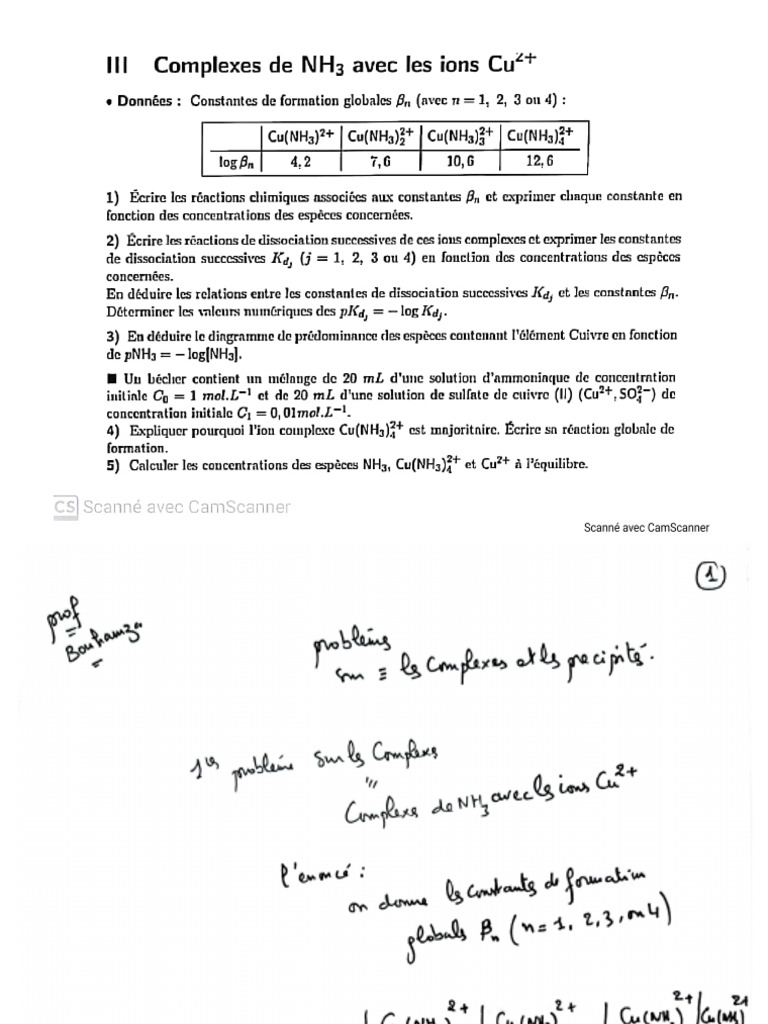 Problemes Complexes Précipités | PDF