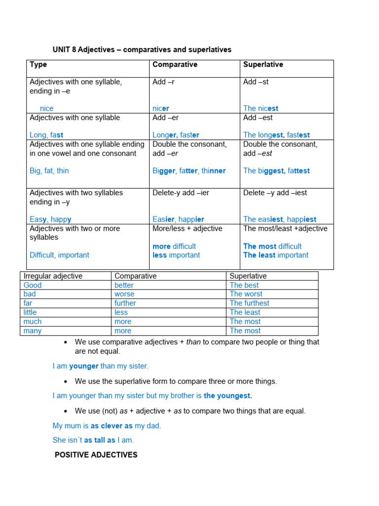 Adjectives Comparatives | PDF | Adjective | Linguistics