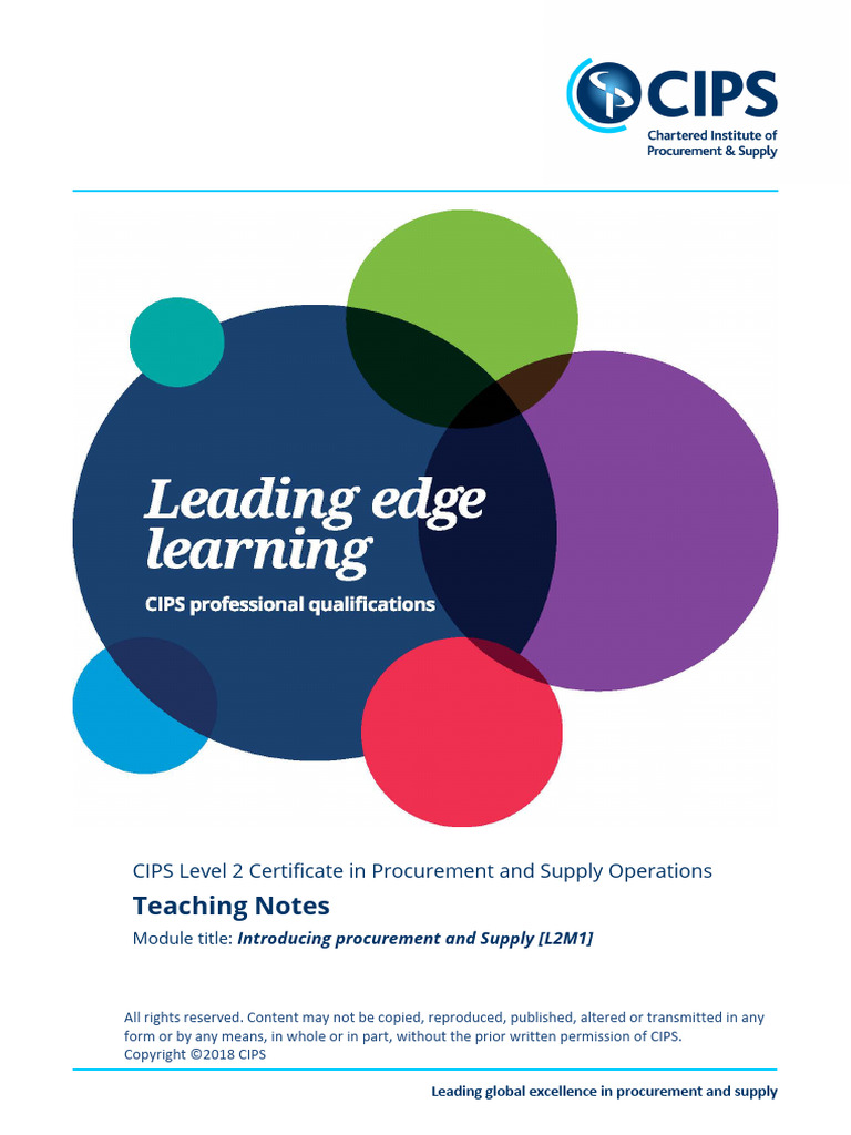 L2M1 Tutor Notes | PDF | Procurement | Supply Chain