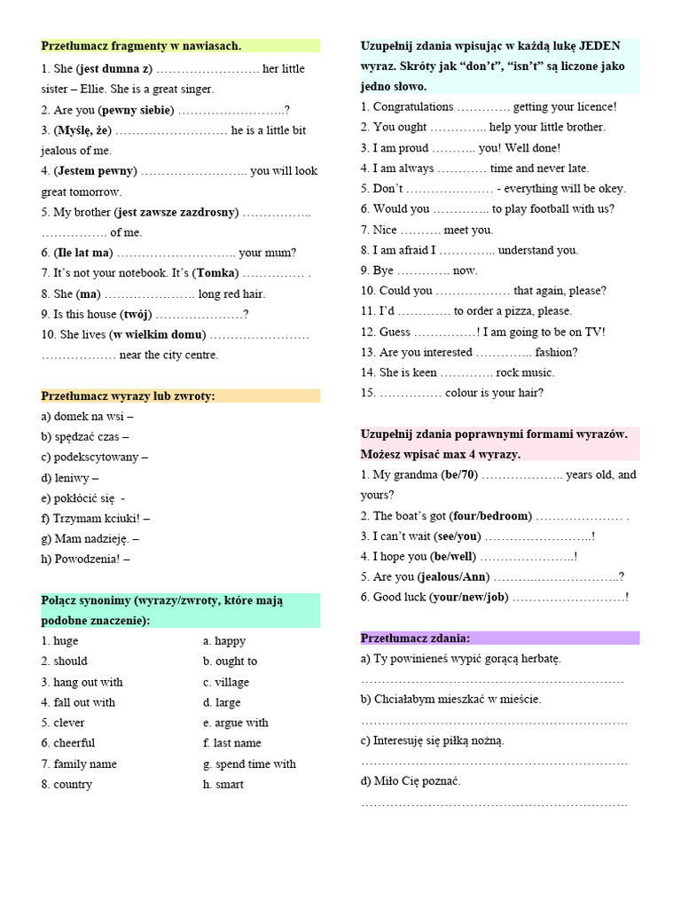 8 klasa zadanie wyrażenia | PDF