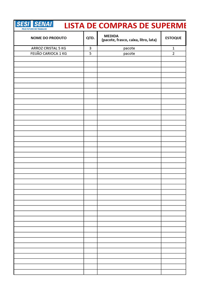 Lista de Compras MODELO | PDF