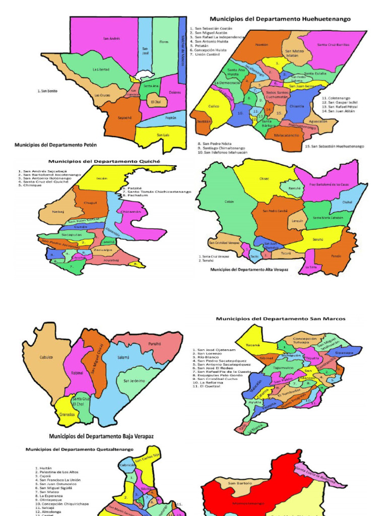 Mapa de Guatemala Con Sus Municipios | PDF