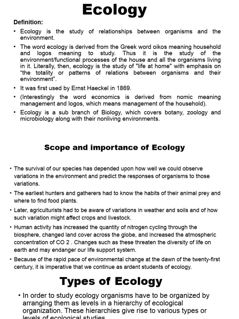 Ecology | PDF | Primary Production | Ecology