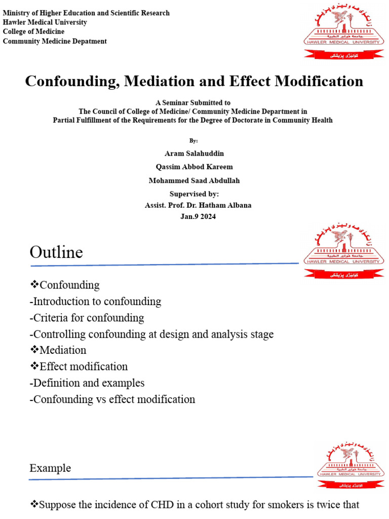 Confounding And Effect Modification Pdf Self Improvement