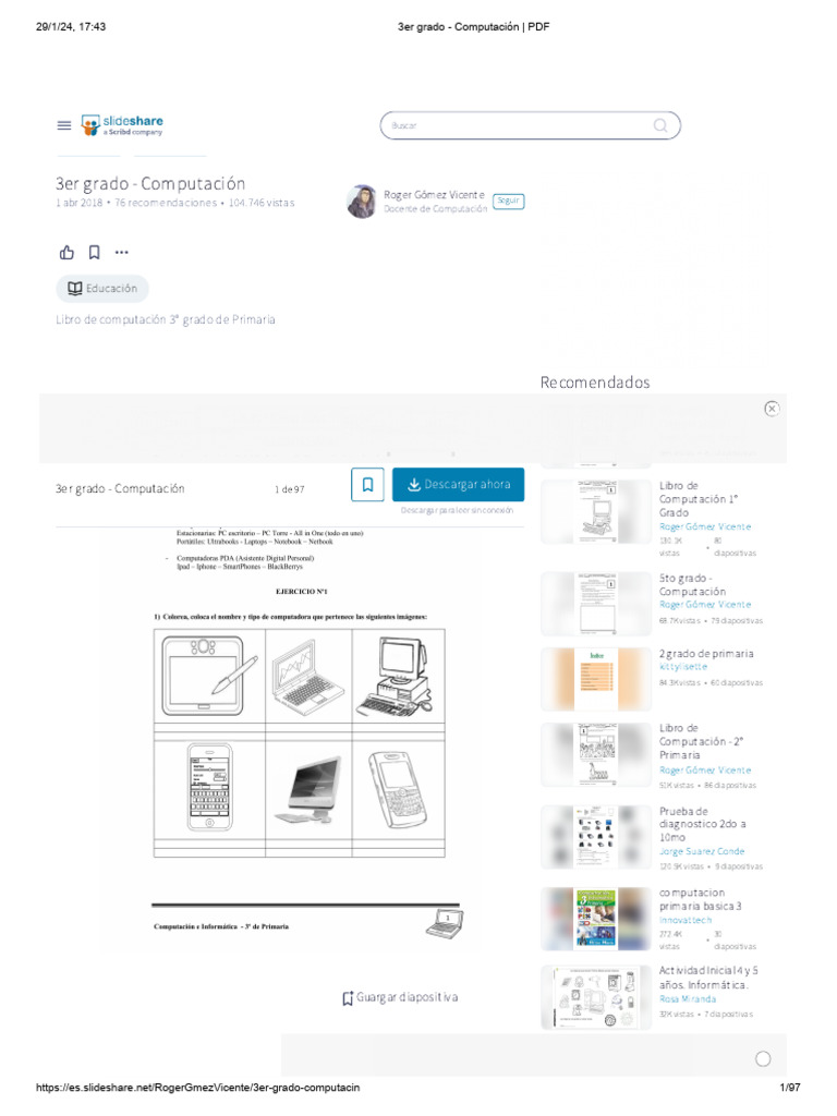 Computación para 3er Grado Primaria | PDF | Periférico | Hardware de la computadora