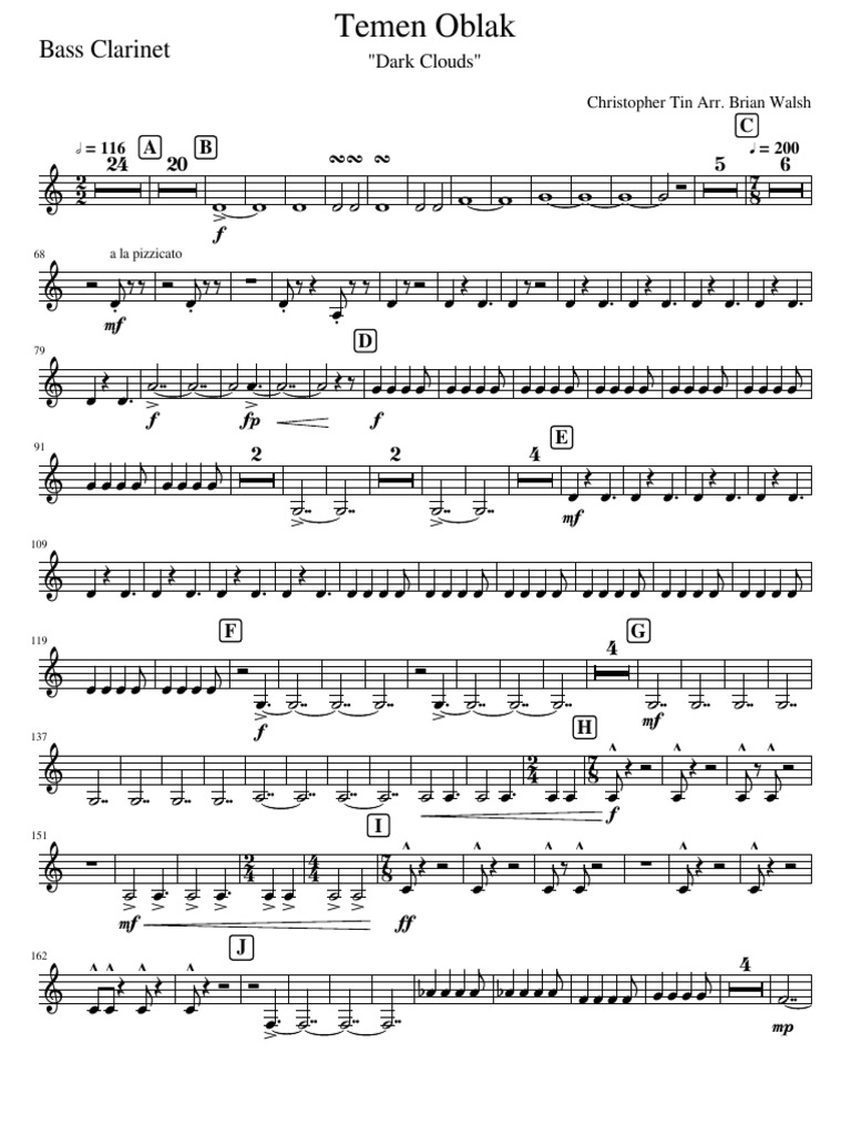 Bass Clarinet: "Dark Clouds" | PDF