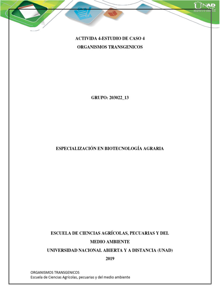 ACTIVIDAD 4-ORGANISMOS TRANSGENICOS- GRUPO 203022_13-FINALL | PDF ...
