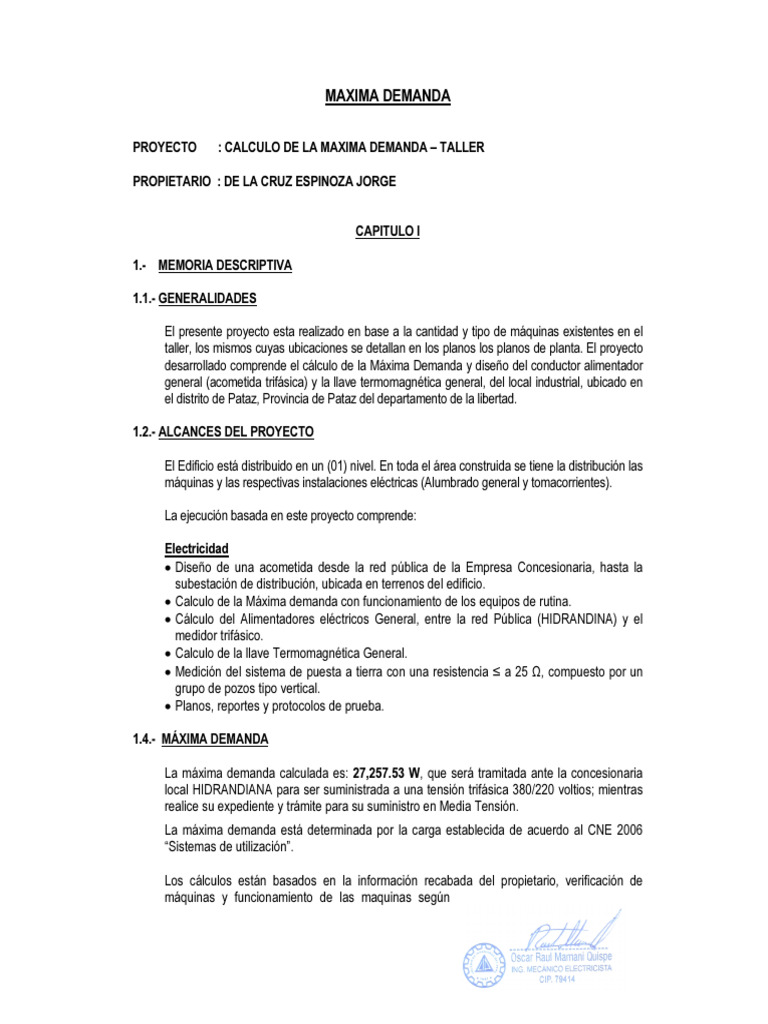 Maxima Demanda | PDF | Ingeniería de Edificación | Energia electrica