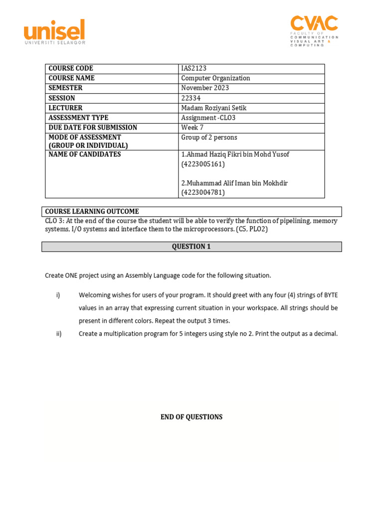 Course Code Course Name Semester Session Lecturer Assessment Type Due ...