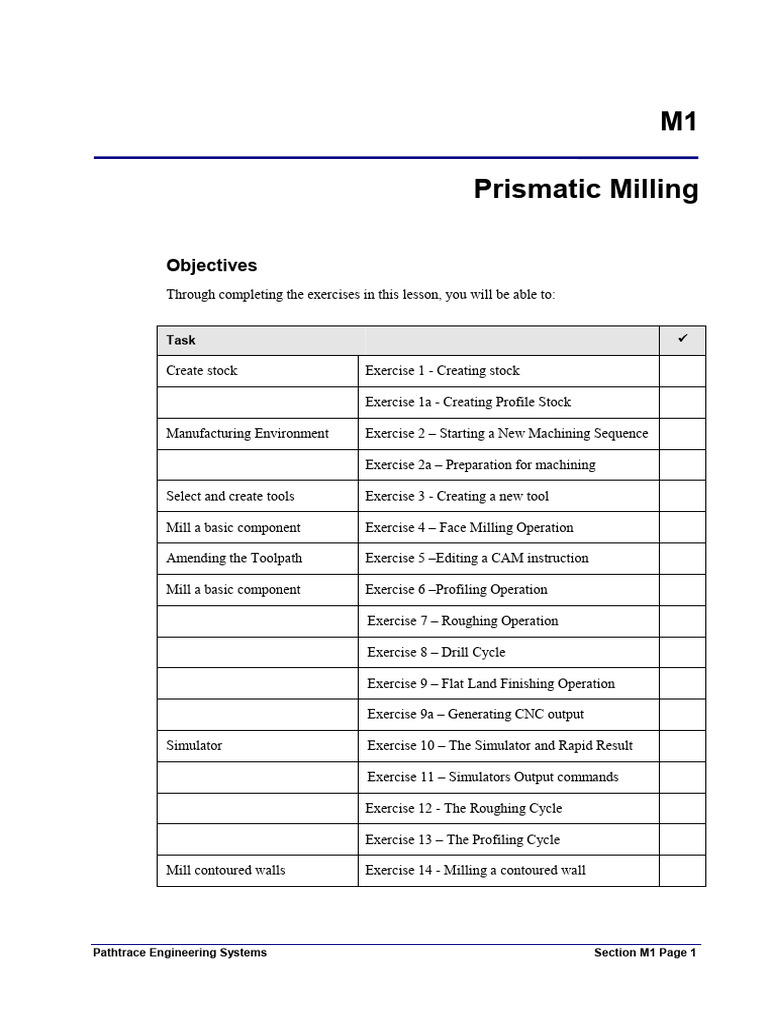 2.-Prismatic Milling PDF | PDF | Machining | Menu (Computing)