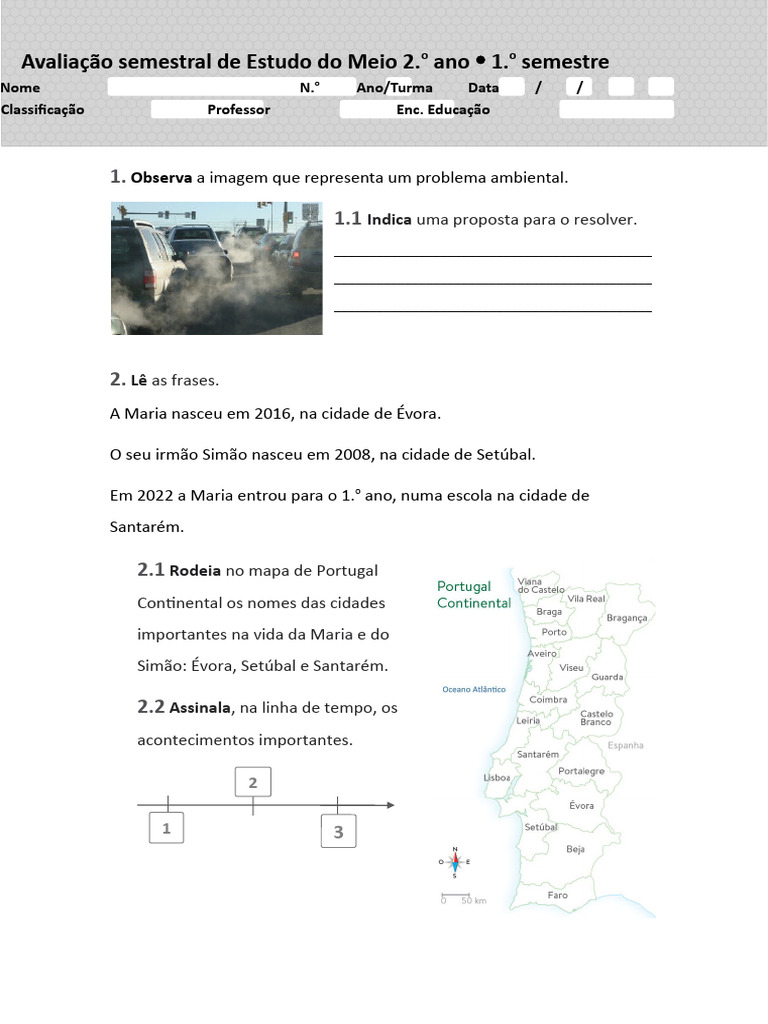 NL Janeiro EM2 1semestre Ficha Avaliacao | PDF