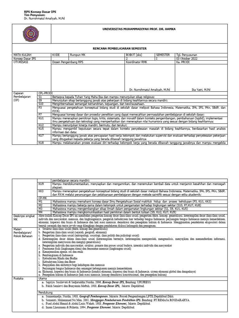 RPS Konsep Dasar IPS | PDF | Komputer