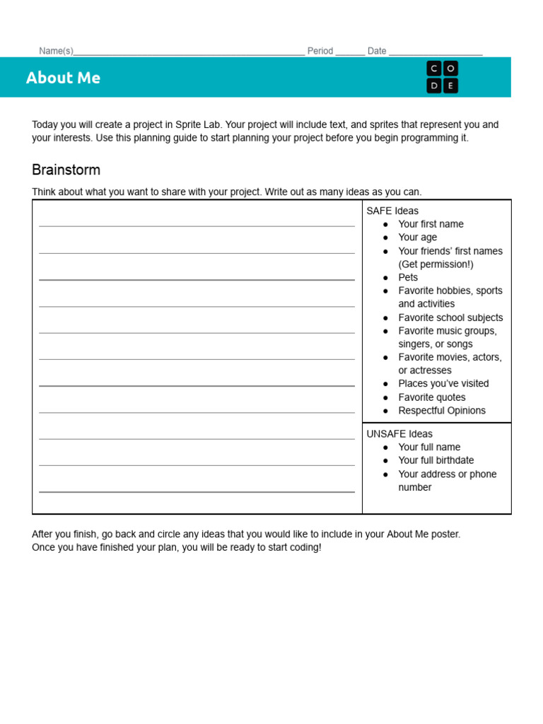 Course E - Mini-Project - About Me | PDF