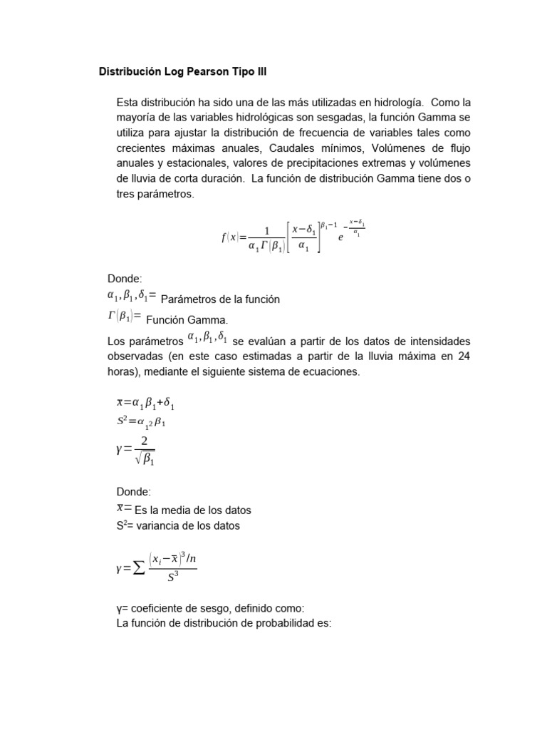 Distribución Log Pearson Tipo III | PDF | Estadísticas | Modelos ...