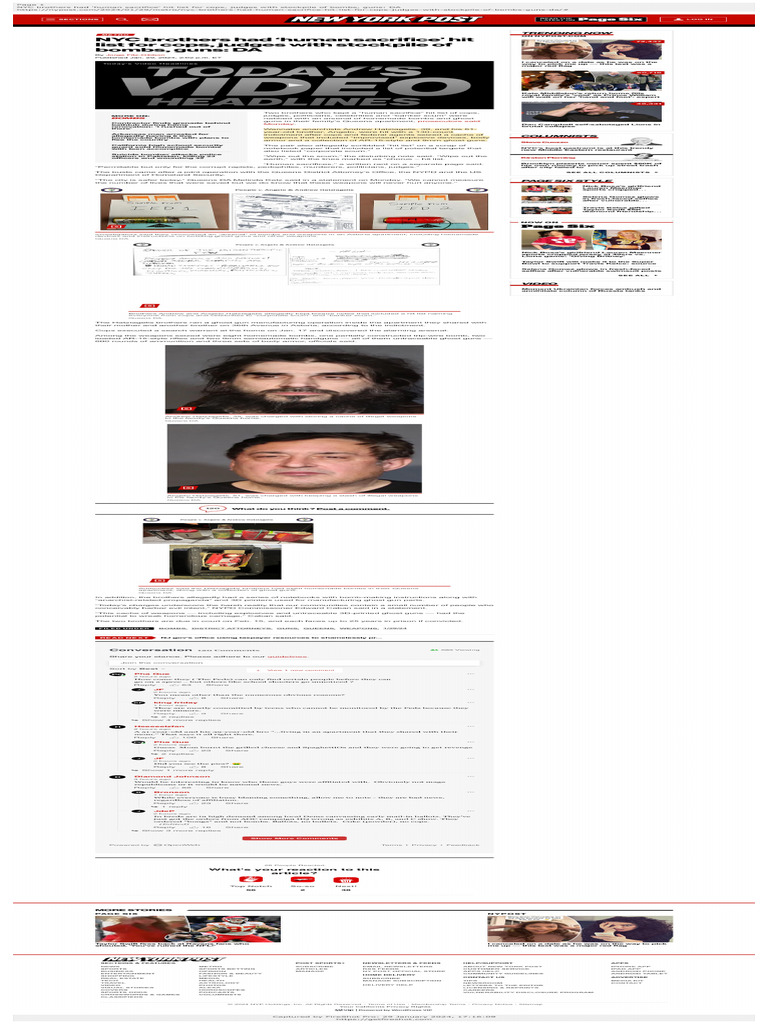NYC Brothers Had 'Human Sacrifice' Hit List For Cops | PDF