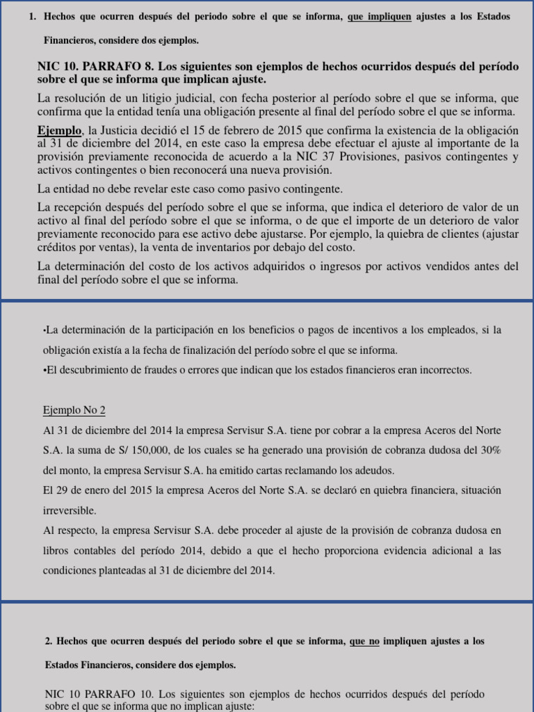 Ejercicios Nic 10 | Descargar gratis PDF | Estado financiero | Póliza ...