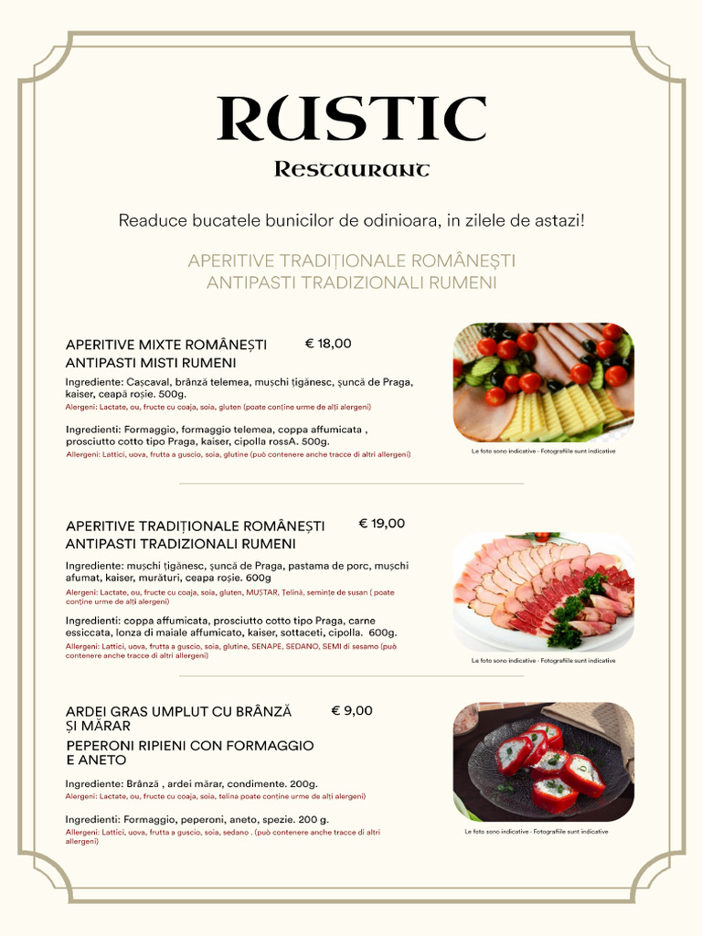 Menù RUSTIC | PDF
