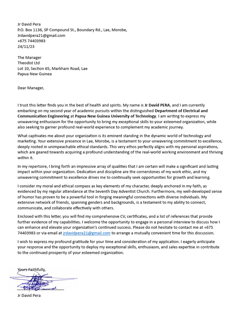 A Application Letter | PDF | Cognition