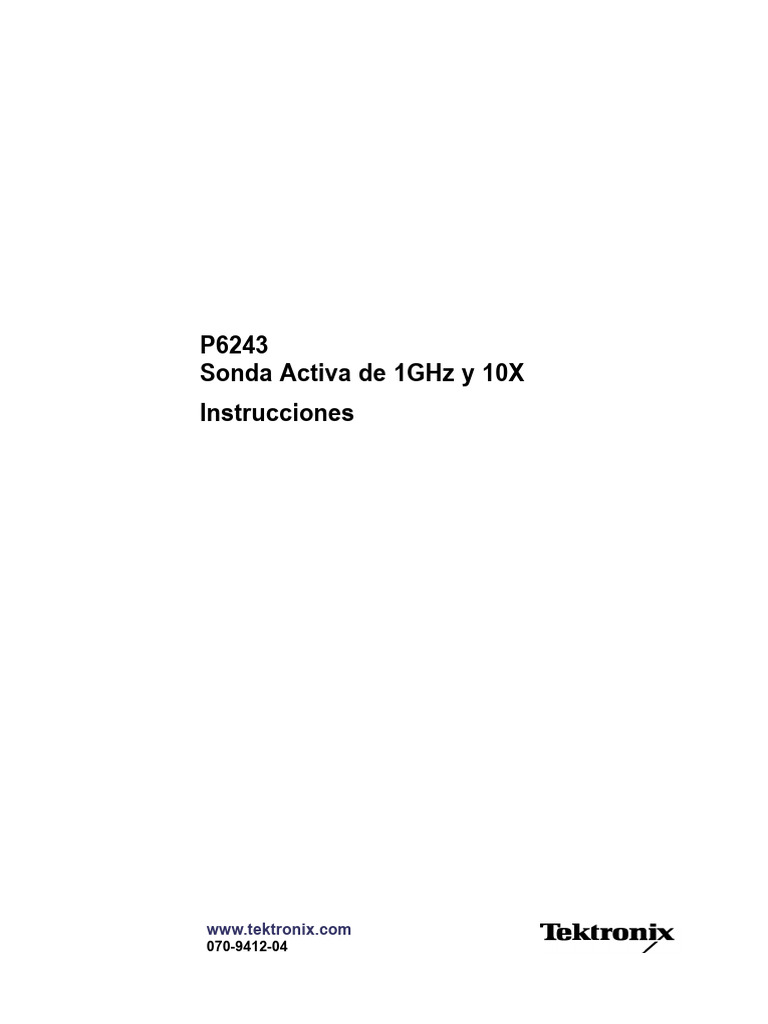 P6243 Sonda Activa de 1Ghz Y 10X Instrucciones | PDF | Resonancia ...