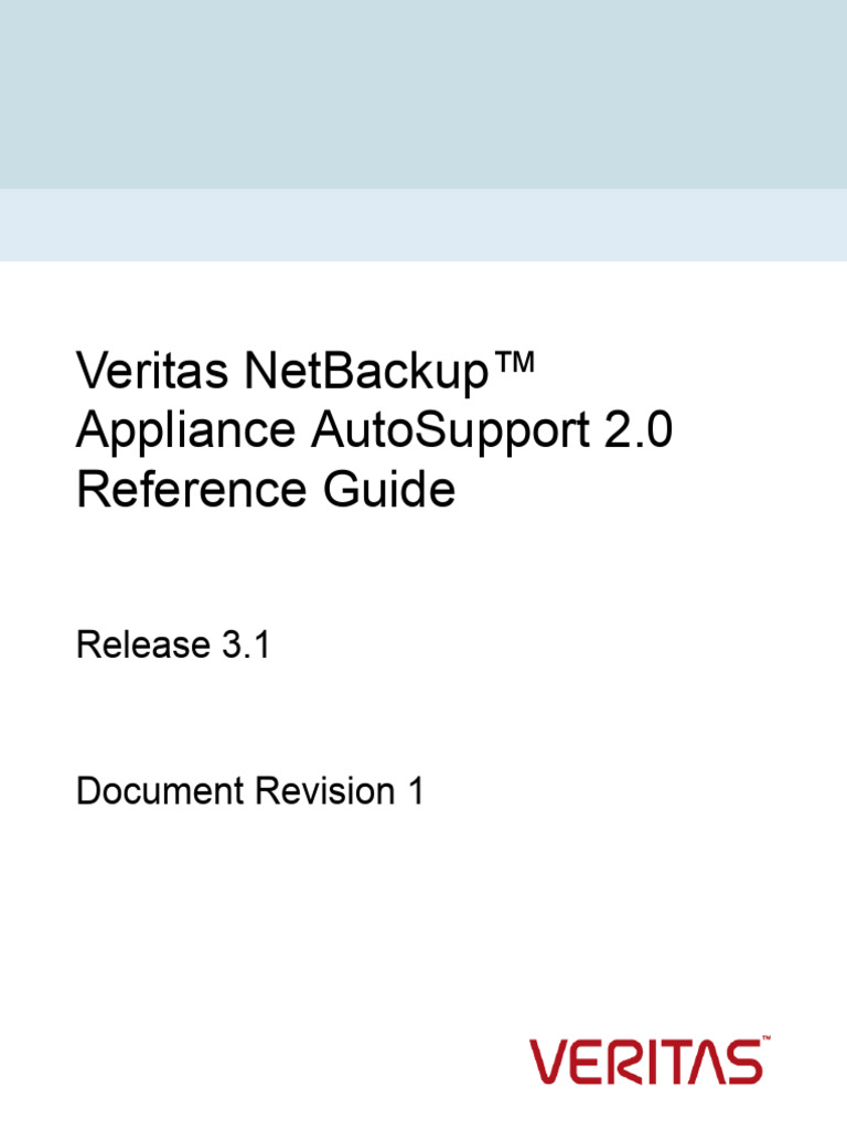 NetBackup Appliance AutoSupport 2.0 Reference Guide - 3.1 | PDF | Proxy Server | Port (Computer ...