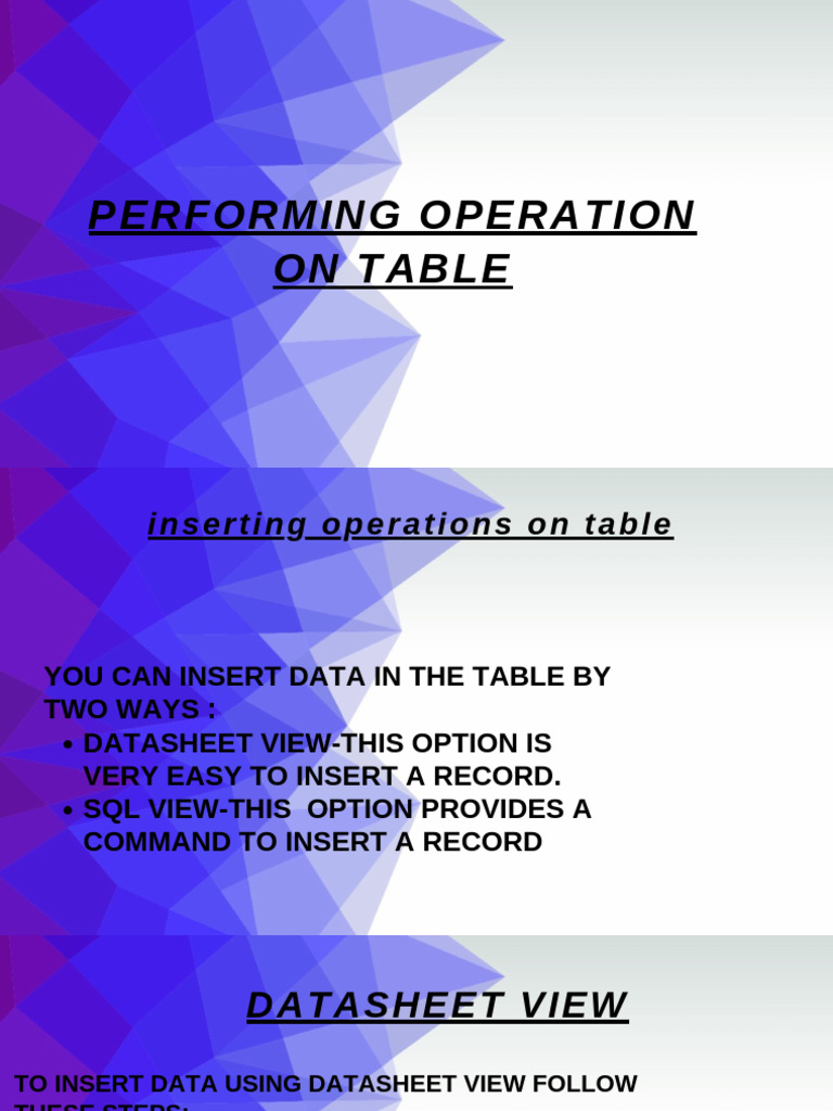 Presentation 12.pptx - 20240114 - 135030 - 0000 | PDF | Table (Database) | Sql