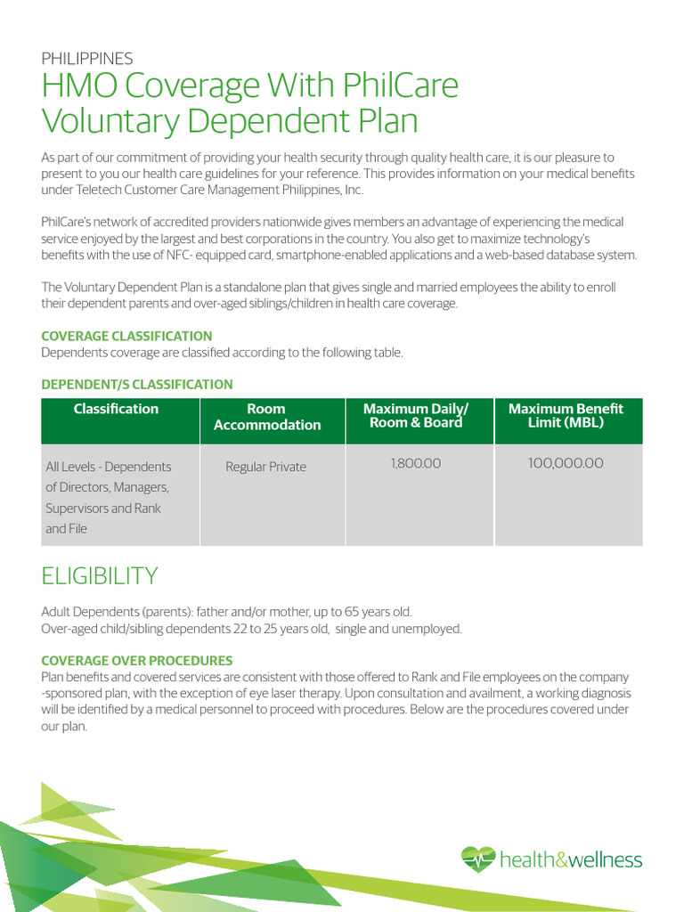PhilCare Voluntary Dependent Plan Guide | PDF | Medicine | Clinical ...