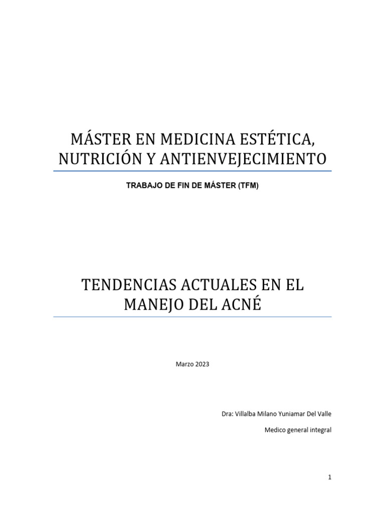Villalba - Milano - Yuniamar - TFM | PDF | Especialidades Medicas | Medicina CLINICA