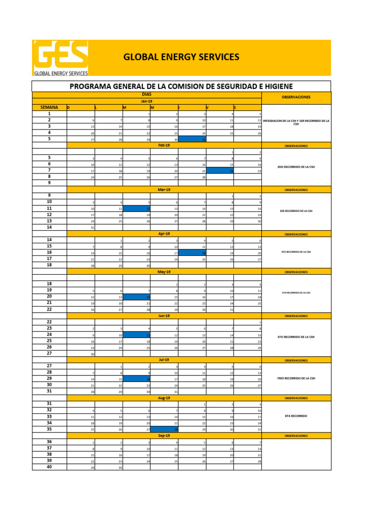 Programa de Recorrido y Capacitacion CSH R01 | PDF | Gestión de ...
