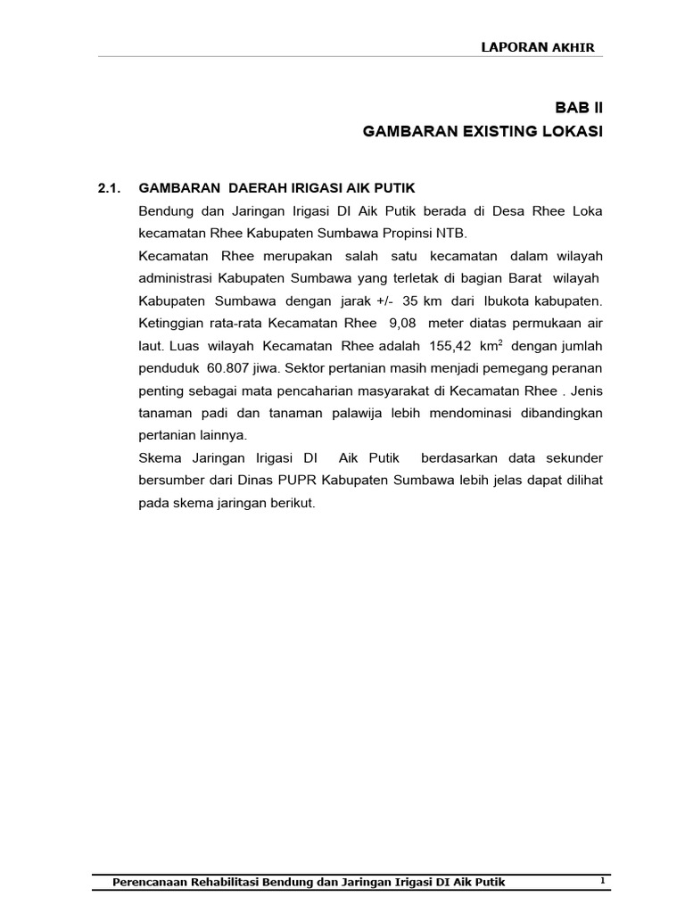 Bab 2.1 Gambaran Eksisting Lokasi Studi | PDF | Sains & Matematika