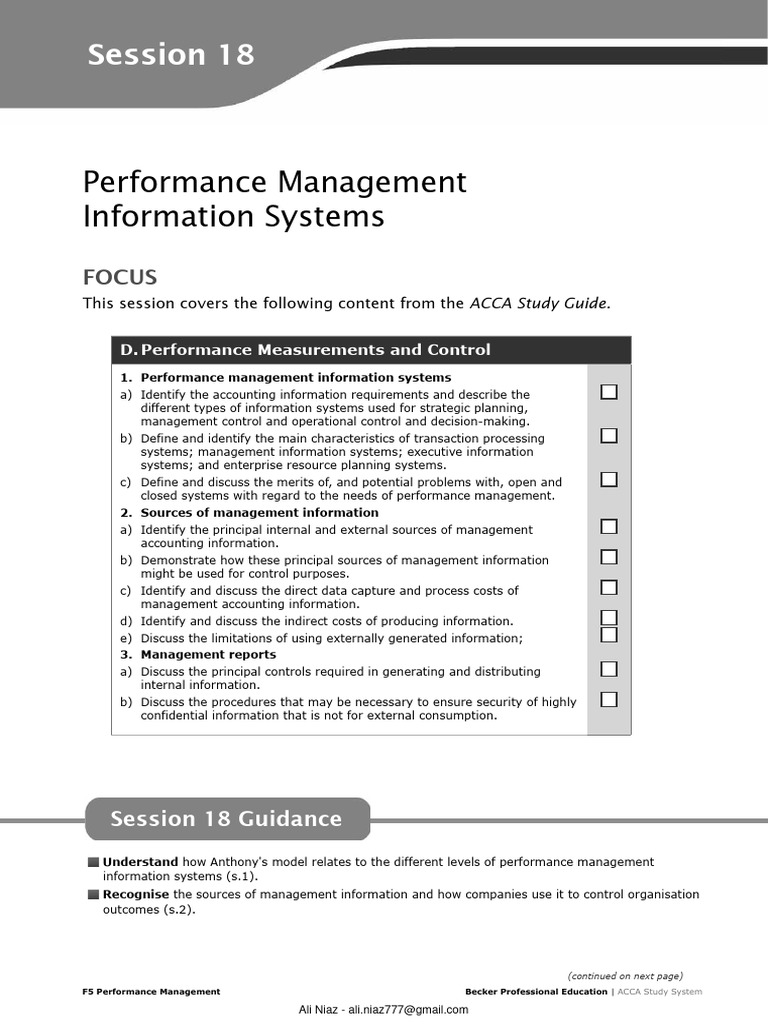 F5-18 Performance Management Information Systems | PDF | Information ...