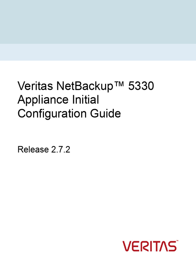 NetBackup 5330 Appliance Initial Configuration Guide - 2.7.2 | PDF | I Pv6 | Computer Network