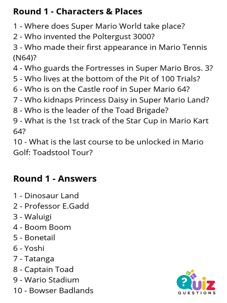 Mariothehedgehog Quiz | PDF | Mario | Video Game Publishers