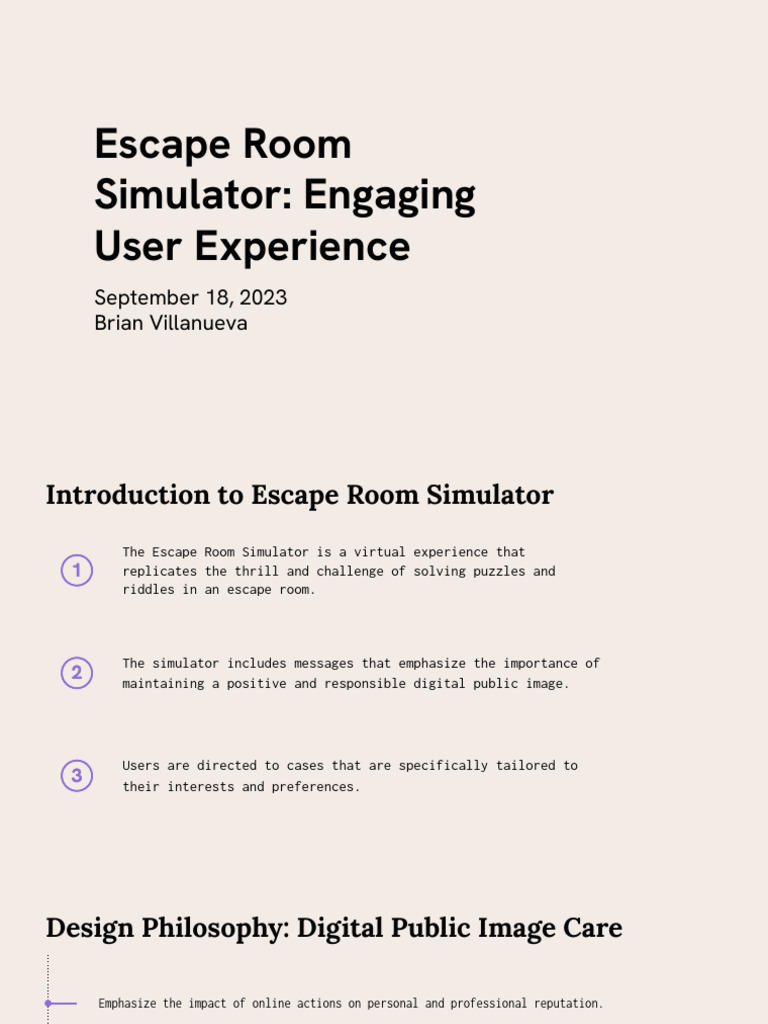 Escape Room Scenario Design Guide | PDF | Games & Activities