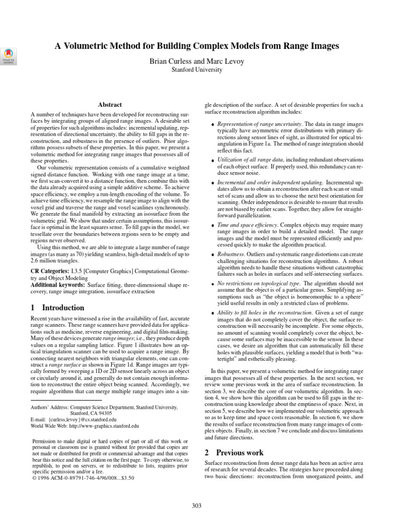 A Volumetric Method For Building Complex Models From Range Images | PDF ...