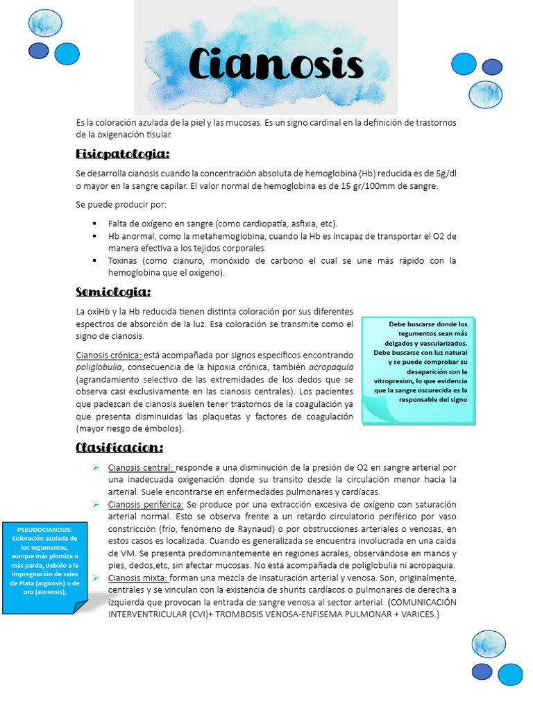 Cianosis | PDF | Especialidades Medicas | Medicina CLINICA