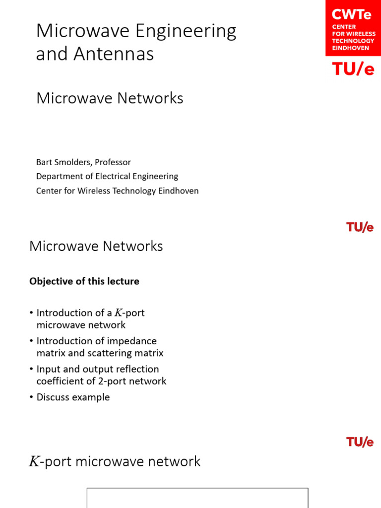 Microwave Networks | Download Free PDF | Waves | Electrical Engineering