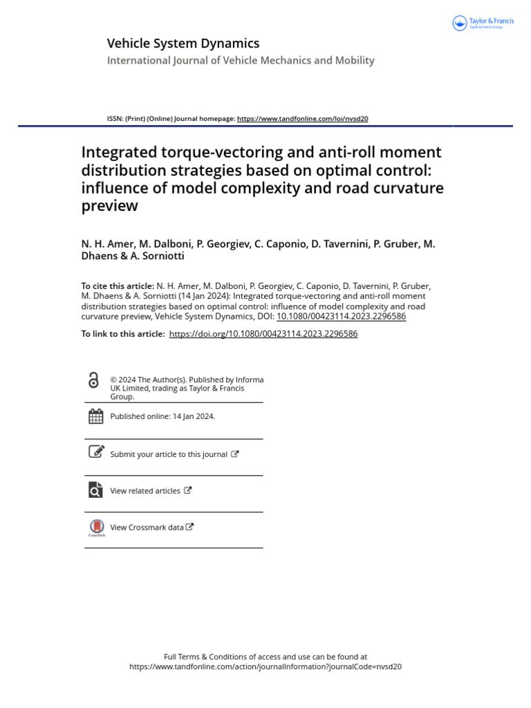 Integrated Torque-Vectoring and Anti-Roll Moment Distribution ...