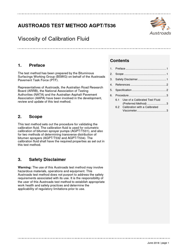 AGPT-T536-18 Viscosity of Calibration Fluid | PDF | Viscosity | Density