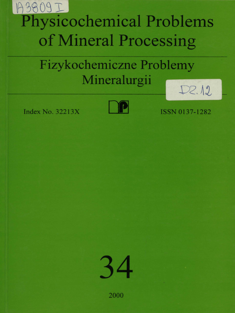 Physicochemical Problems of Mineral Proc | PDF | Science & Mathematics